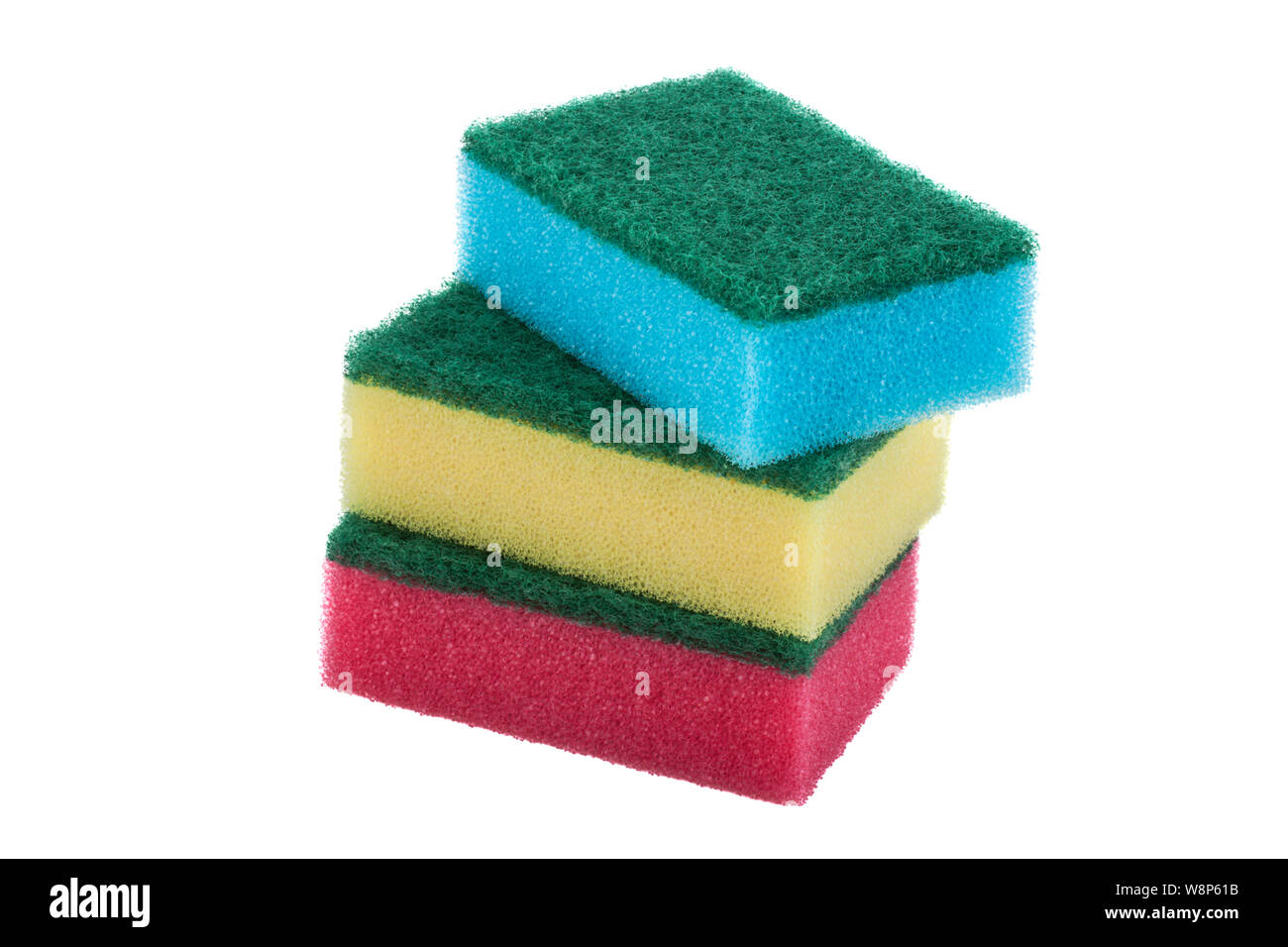 Kitchen sponges for dish cleaning isolated on white background Stock ...