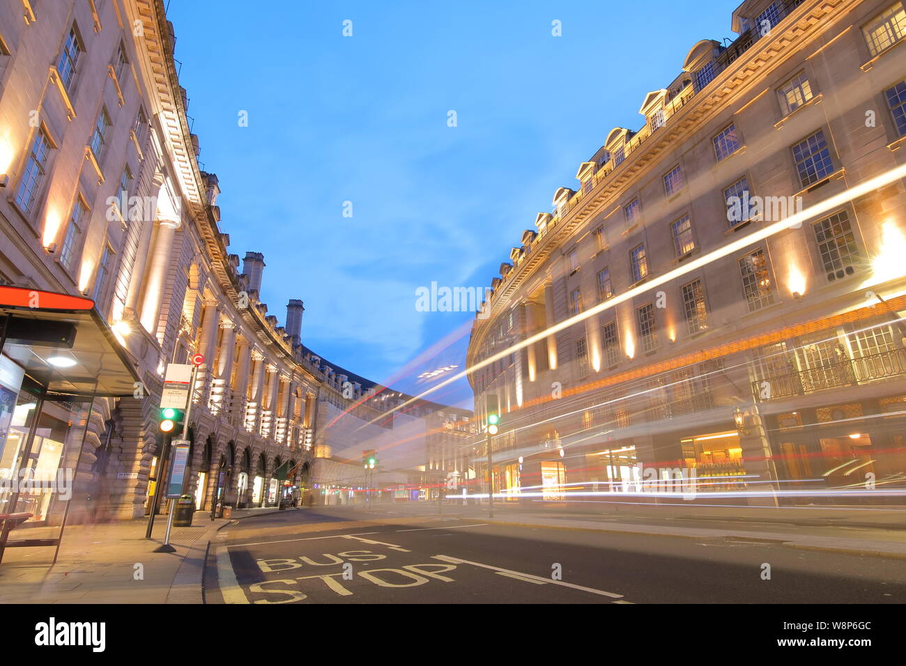 Regent street shopping area night cityscape in downtown London UK Stock ...
