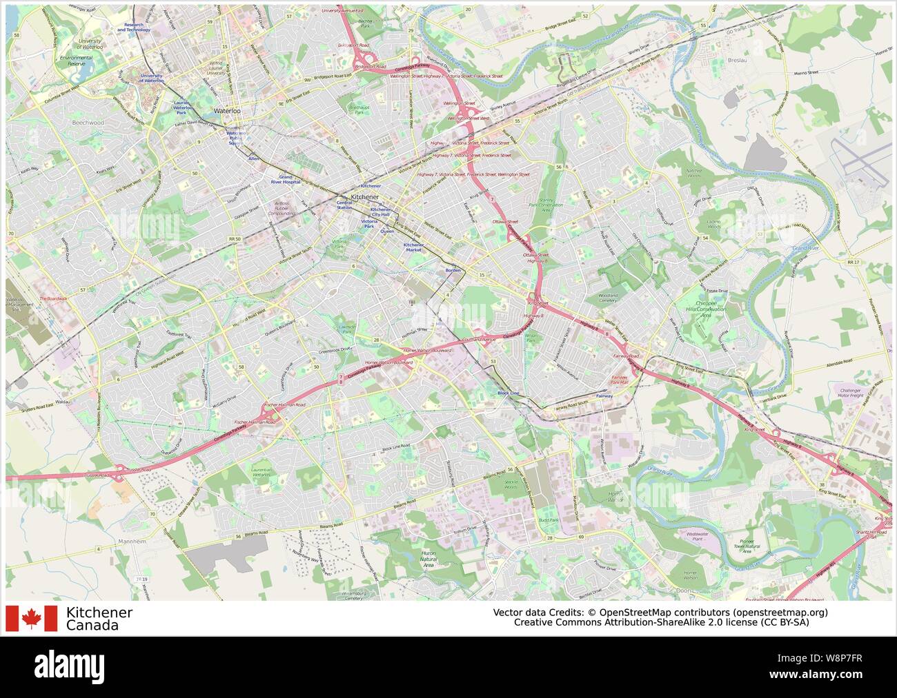 Map Of Kitchener High Resolution Stock Photography and Images - Alamy