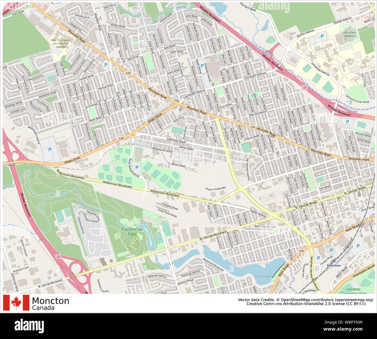 Moncton map hi-res stock photography and images - Alamy