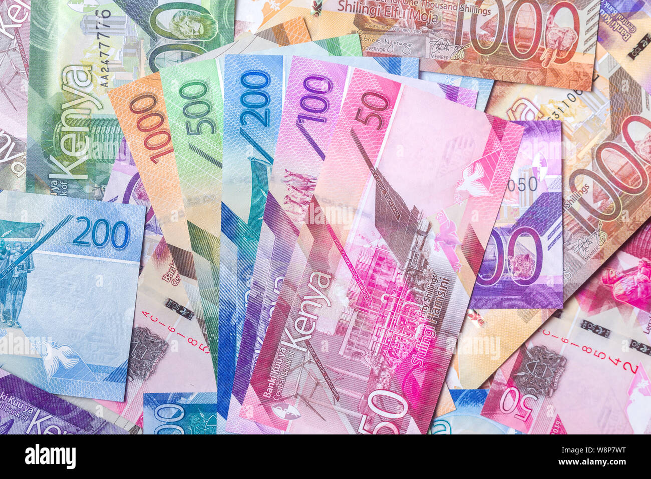 New 2019 Kenyan Shilling bank notes in various denominations Stock ...