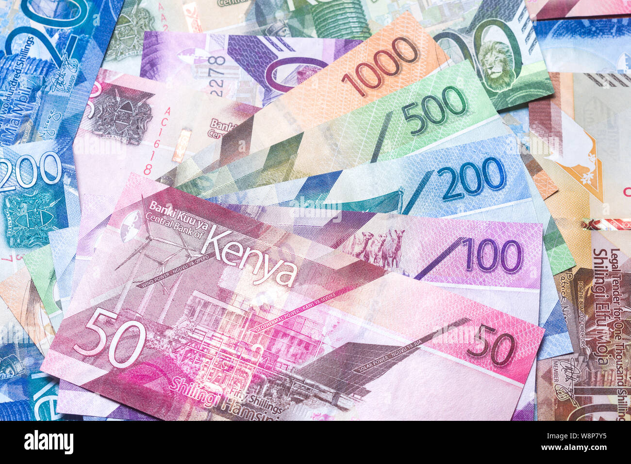 New 2019 Kenyan Shilling bank notes in various denominations Stock ...