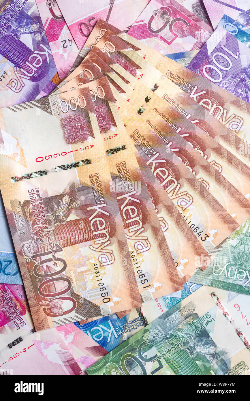 New 2019 Kenyan 1000 Shilling bank notes on other bank notes in various ...