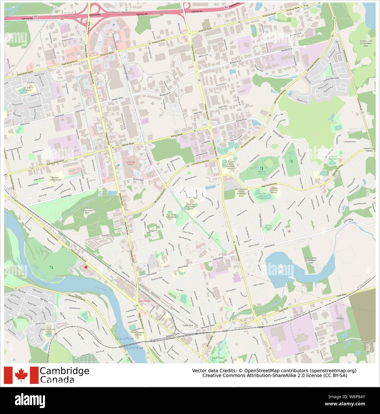 Map Of Cambridge Ontario High Resolution Stock Photography and Images ...
