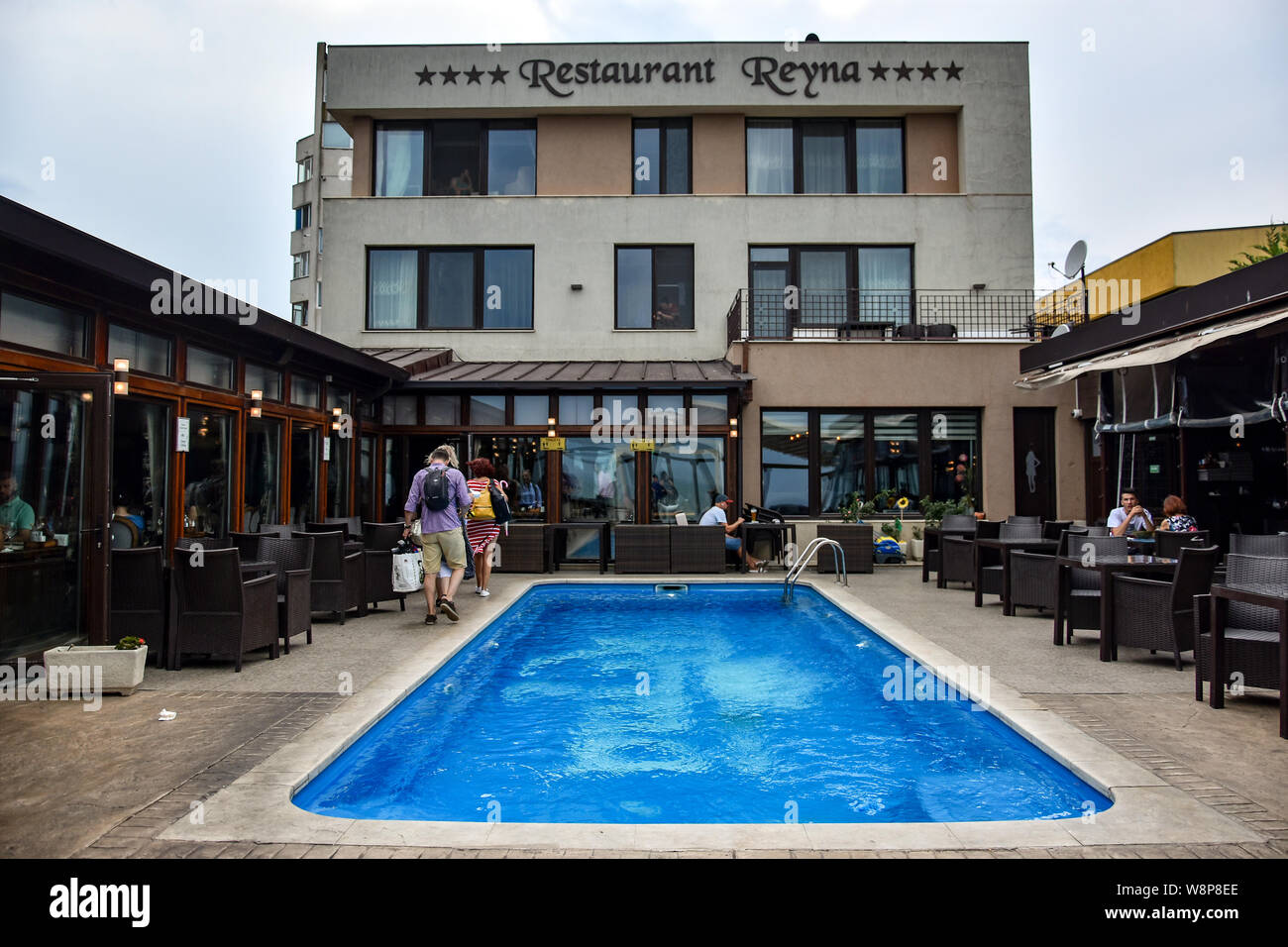 CONSTANTA, ROMANIA - AUGUST 4, 2019. Reyna Restaurant at Faleza Nord ...