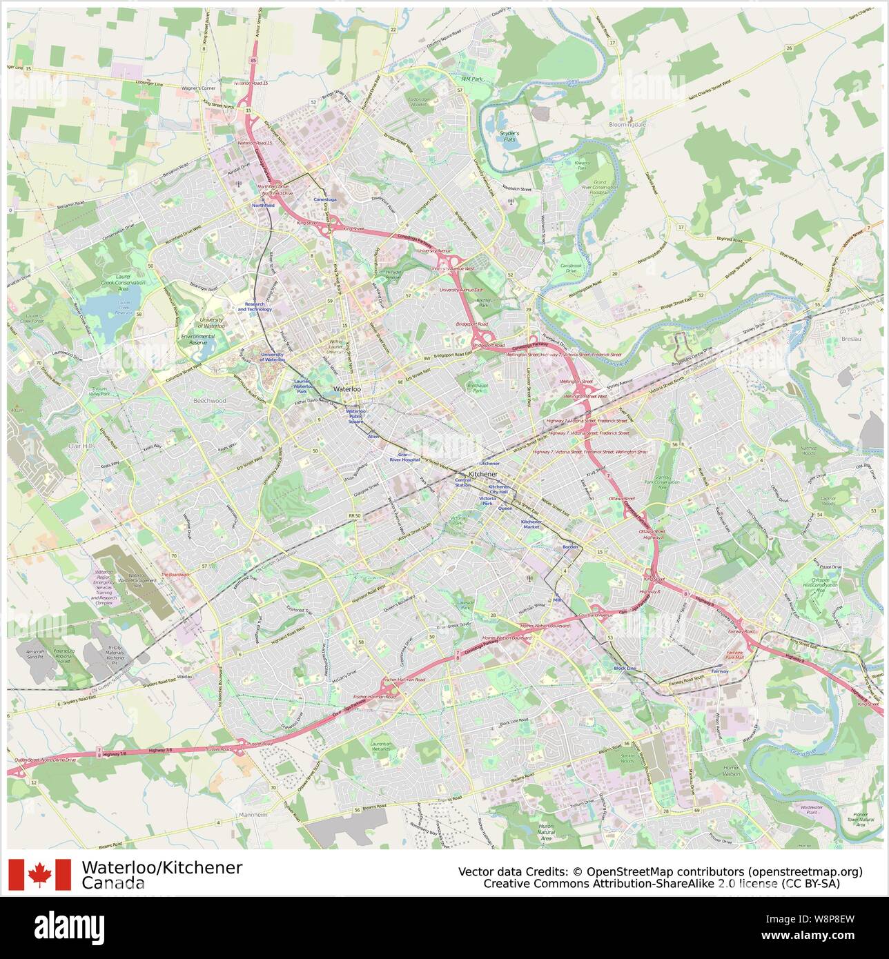 Map Of Cambridge Ontario High Resolution Stock Photography and Images ...
