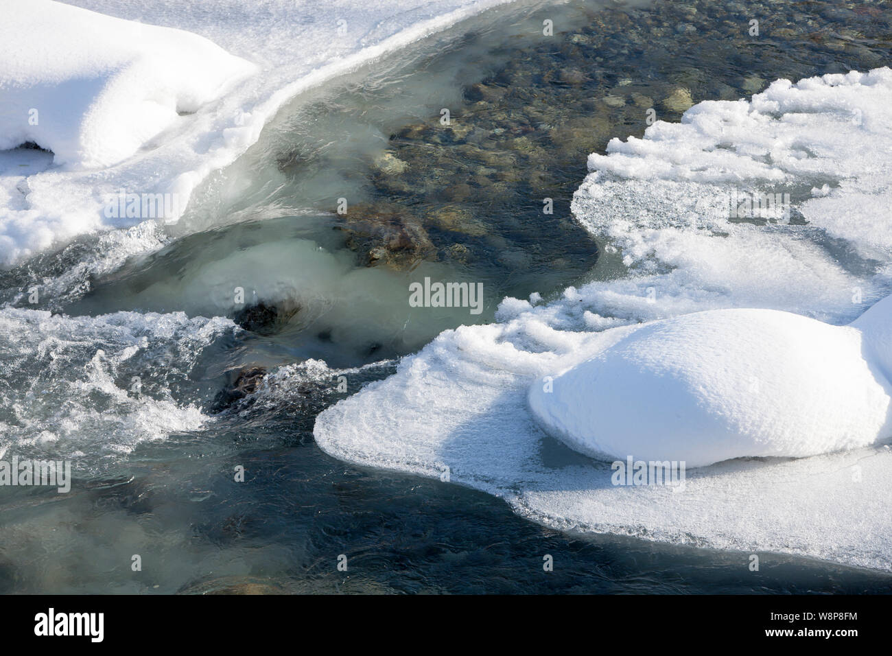 River in snow, landscape scenery Stock Photo - Alamy
