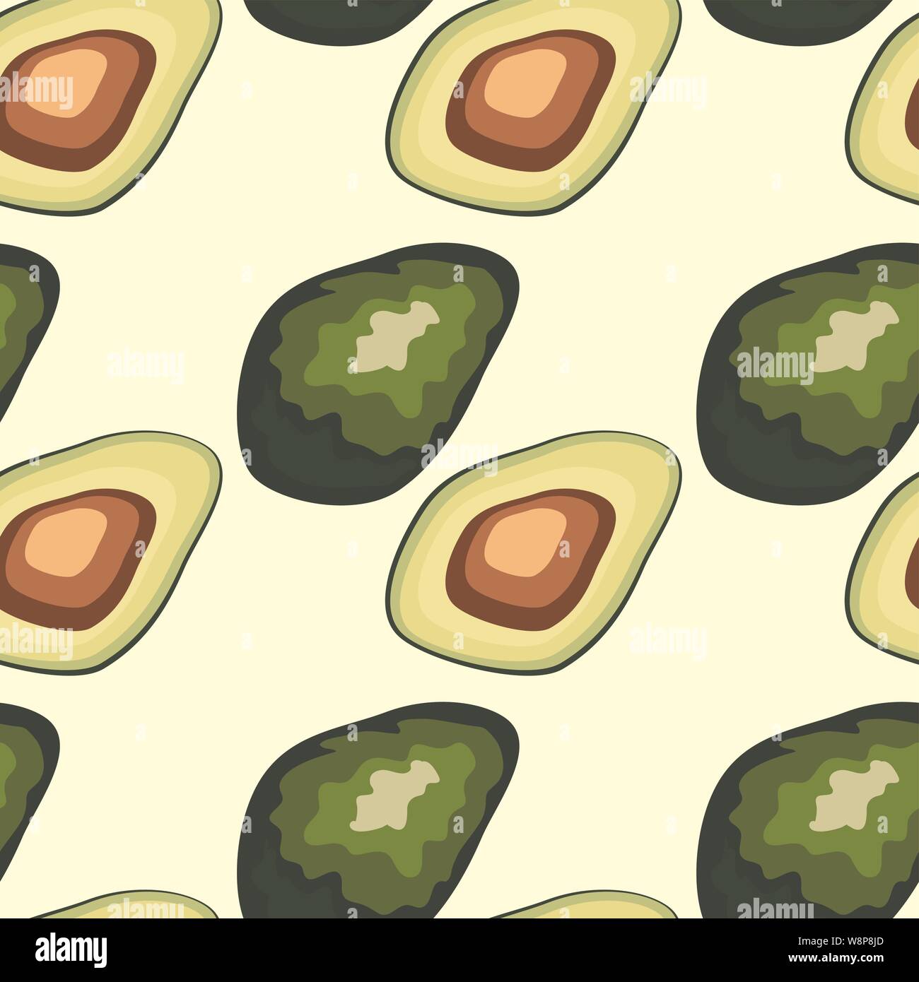healthy food. Avocado print. Seamless pattern, print Stock Vector Image ...