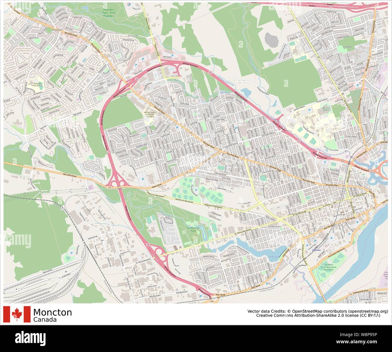 Moncton map hi-res stock photography and images - Alamy