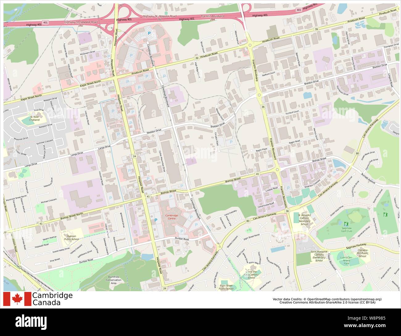 Map Of Cambridge Ontario High Resolution Stock Photography and Images ...