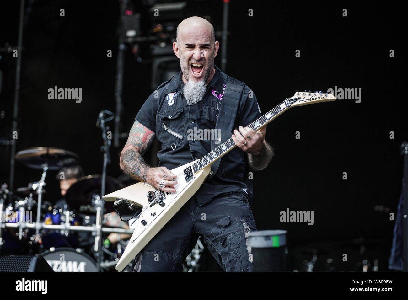 Anthrax perform live on stage at Bloodstock Open Air Festival, UK, 10th ...
