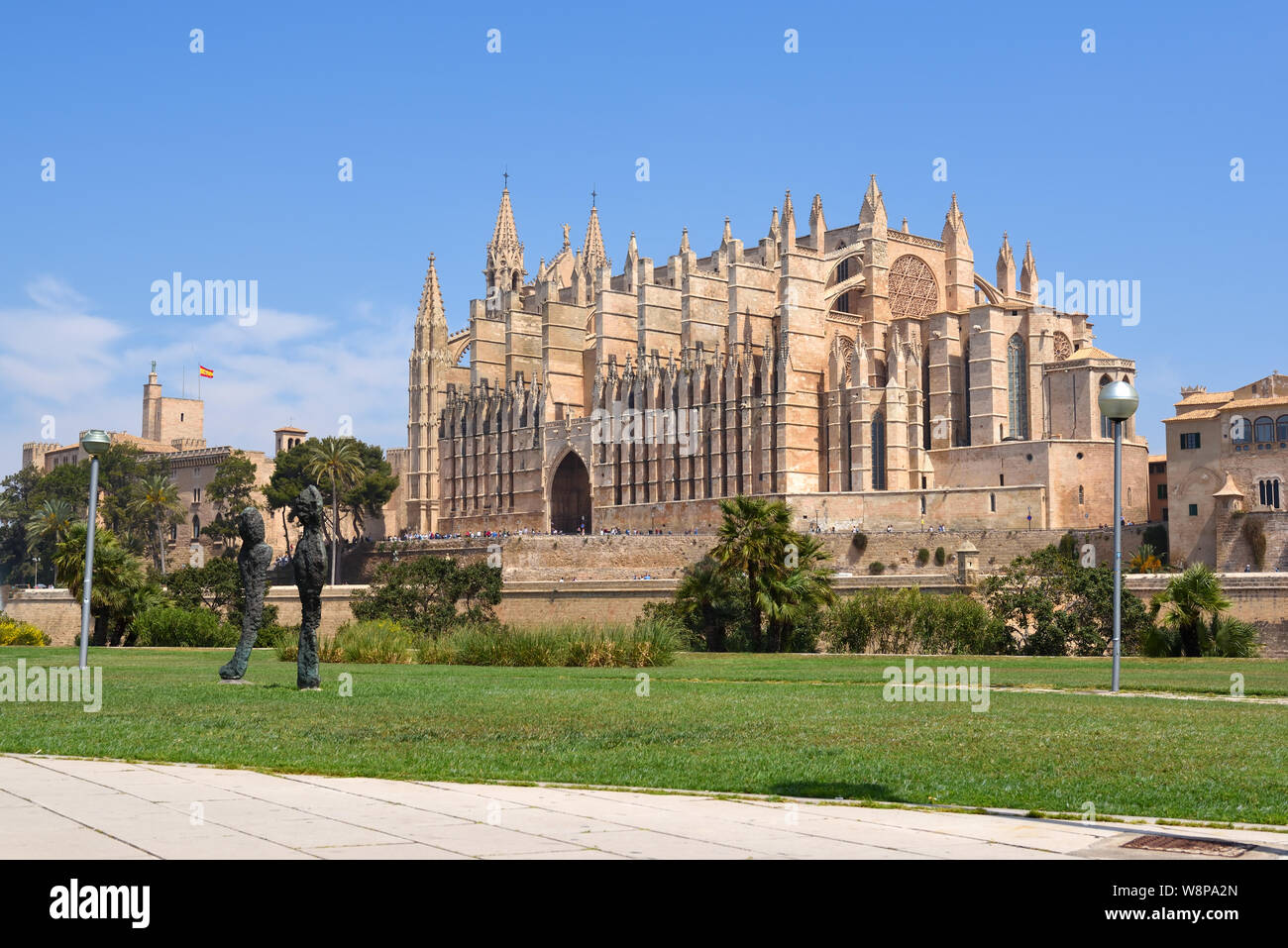 La Seu, the gothic cathedral de Santa María de Palma de Mallorca on the ...