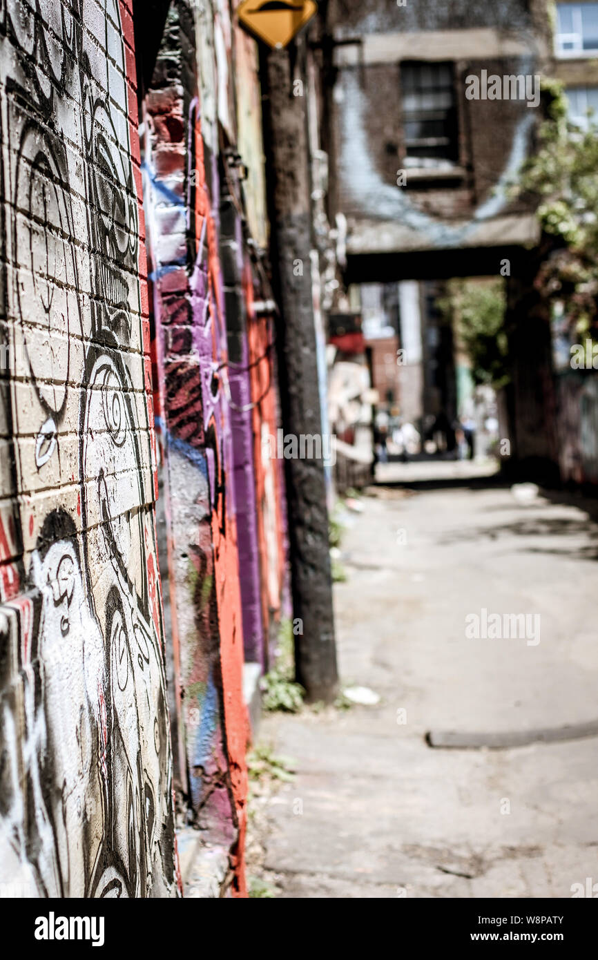 A trip to graffiti alley in downtown Toronto, Canada, in summer 2019 ...