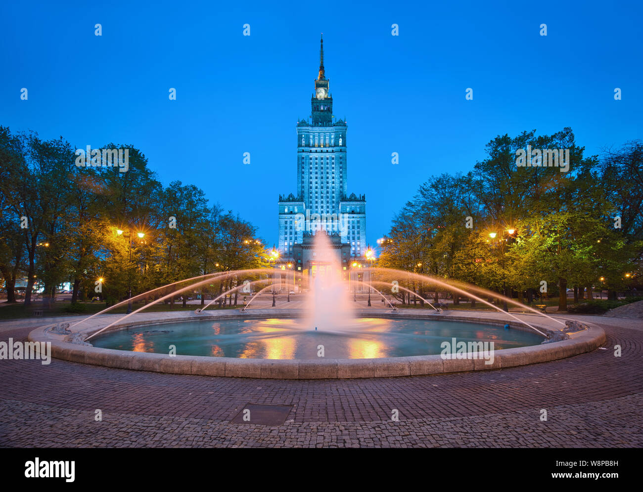 Photo of the the Warsaw's palace of culture and science at the blue ...