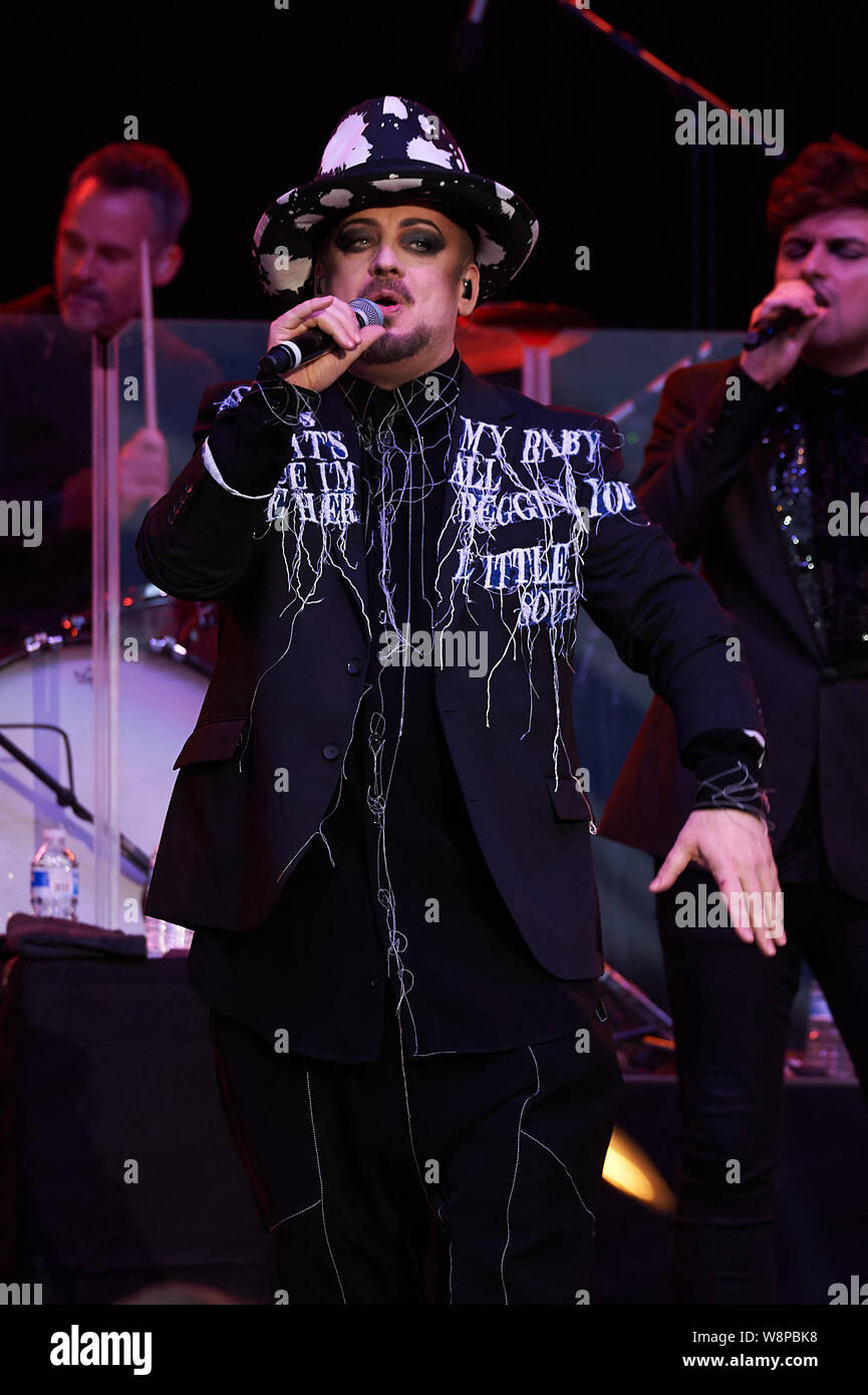 Boy George perfumes on stage at The Henley Festival Day 1 Featuring ...
