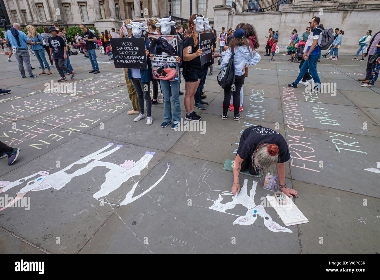 London, UK. 10th August 2019. A woman draws appealing but inaccurate ...