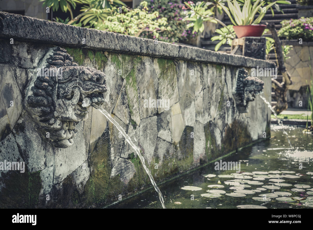 Fontain at Temple on Bali island, Indonesia closeup Stock Photo - Alamy