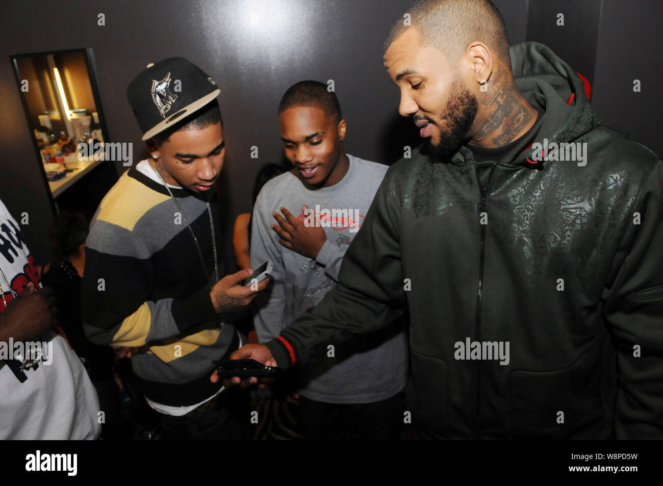Rapper The Game (r) backstage during his LAX Tour at Club Nokia on ...