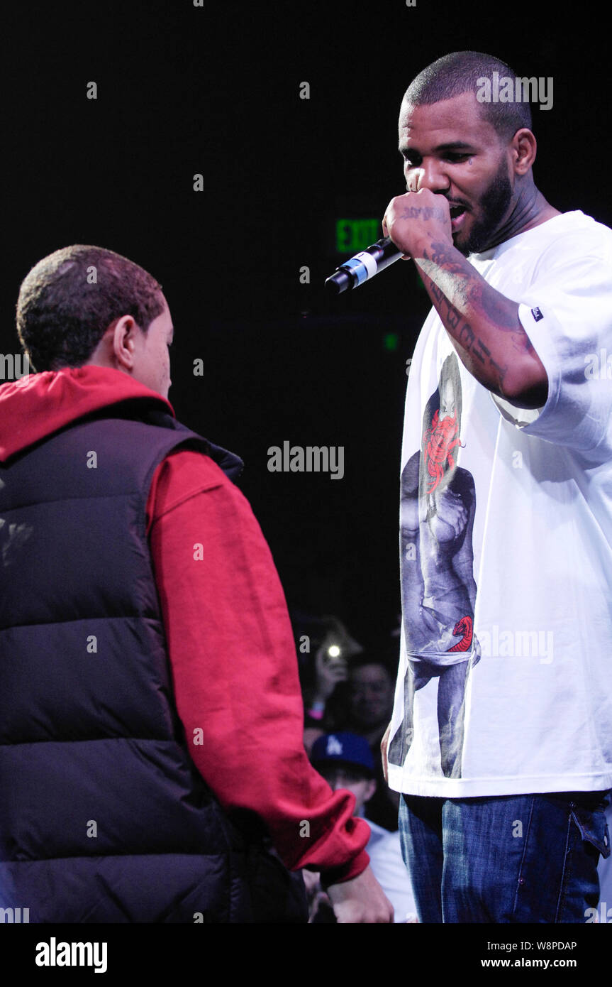 Elijah Harris and Rapper The Game performs during his LAX Tour at Club ...