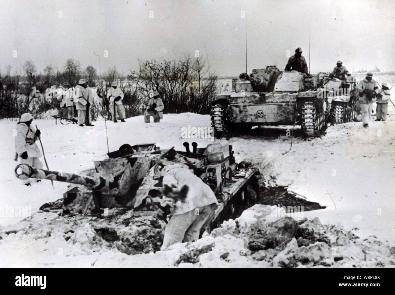 German Sturmgeschütz Stug Assault Gun fording an Icy Stream on the ...