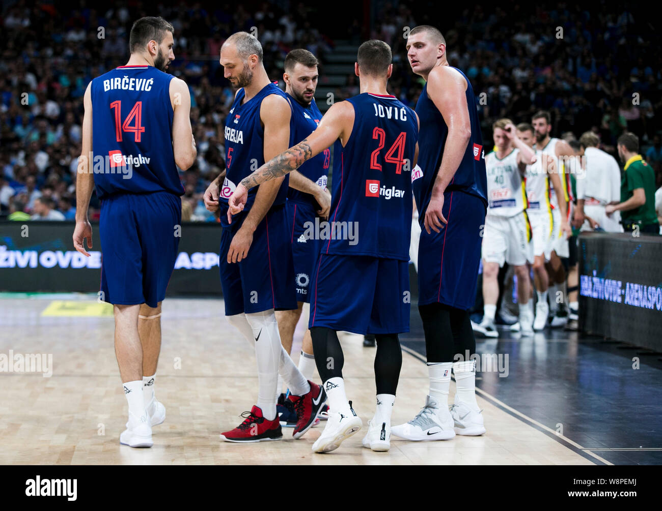 Stefan Bircevic of Serbia, Stefan Jovic of Serbia, Nikola Jokic of ...