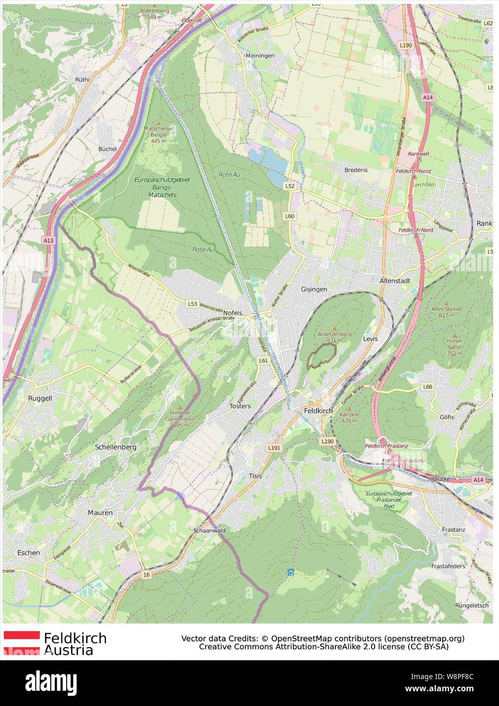 Feldkirch map hi-res stock photography and images - Alamy