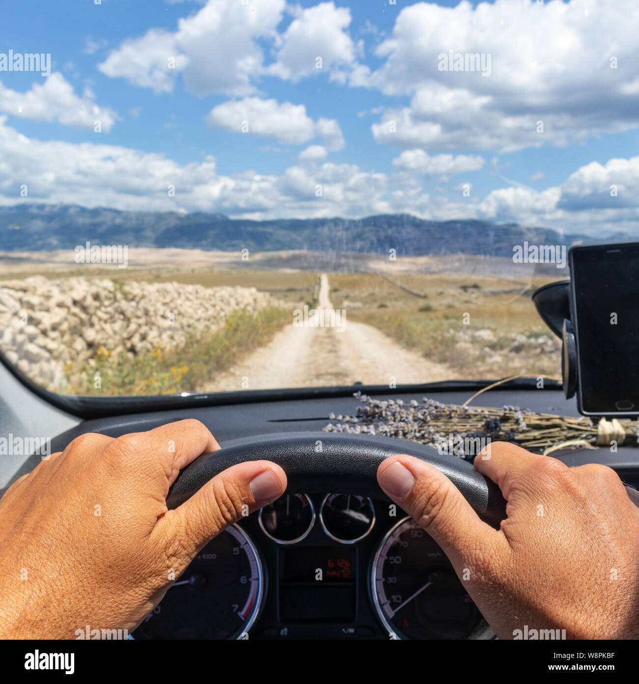 Car front view driver hi-res stock photography and images - Alamy