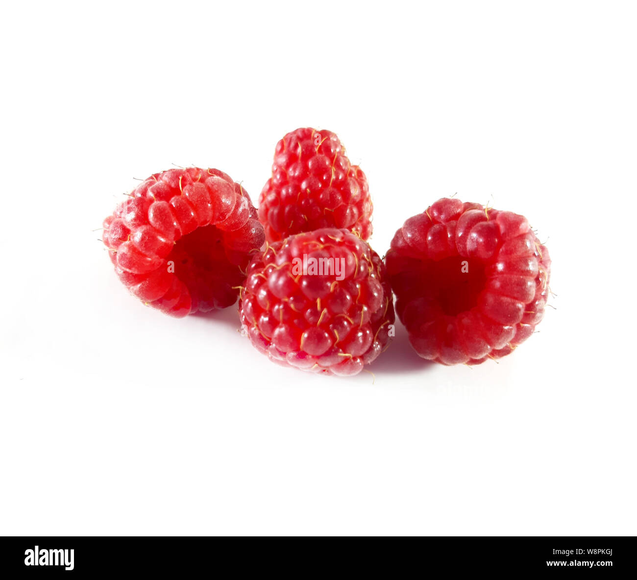 Photo of red raspberries, isolated, delicious food, white background ...