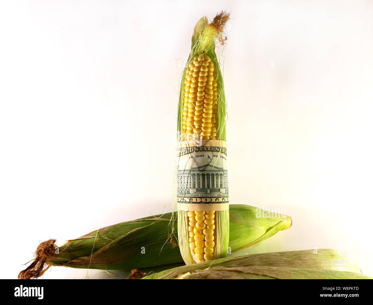 Corn and dollars. Food and money. Harvest, sale, income photo Stock ...