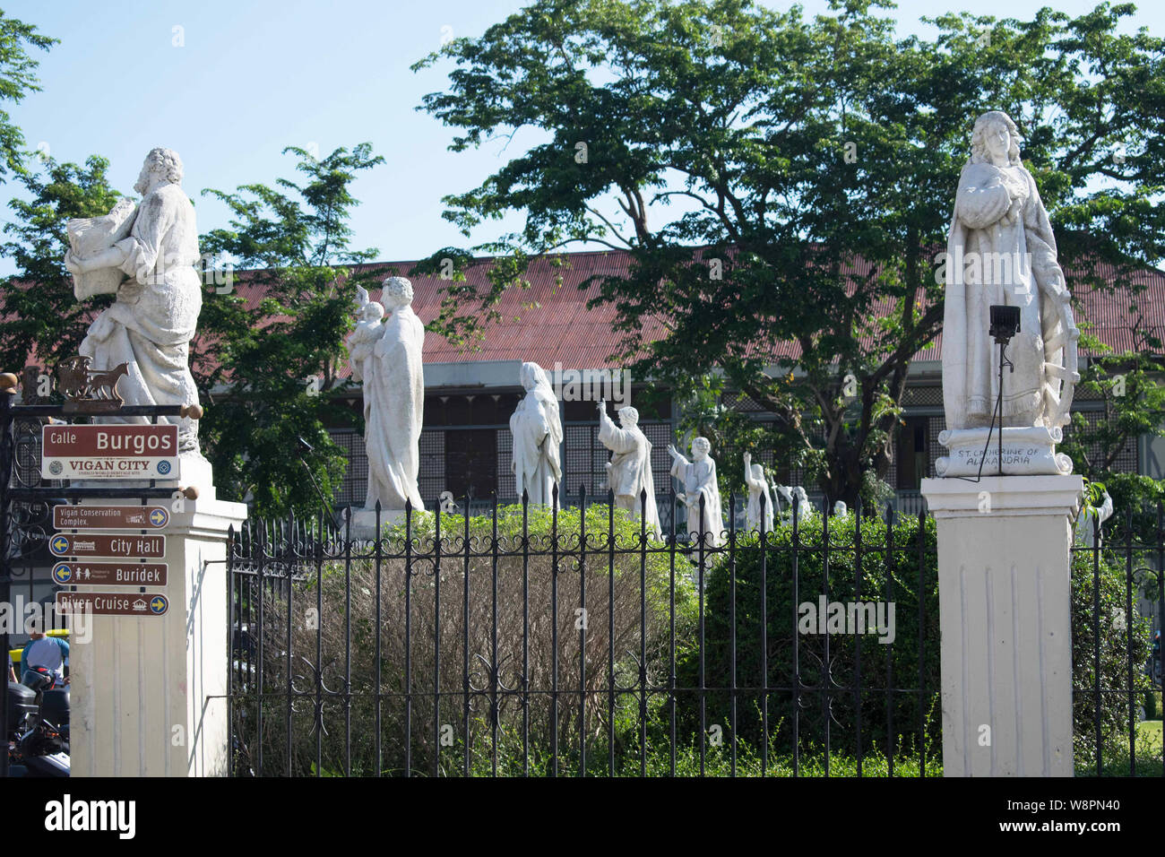 JULY 14, 2019-VIGAN PHILIPPINES: Statue of different saints standing on ...