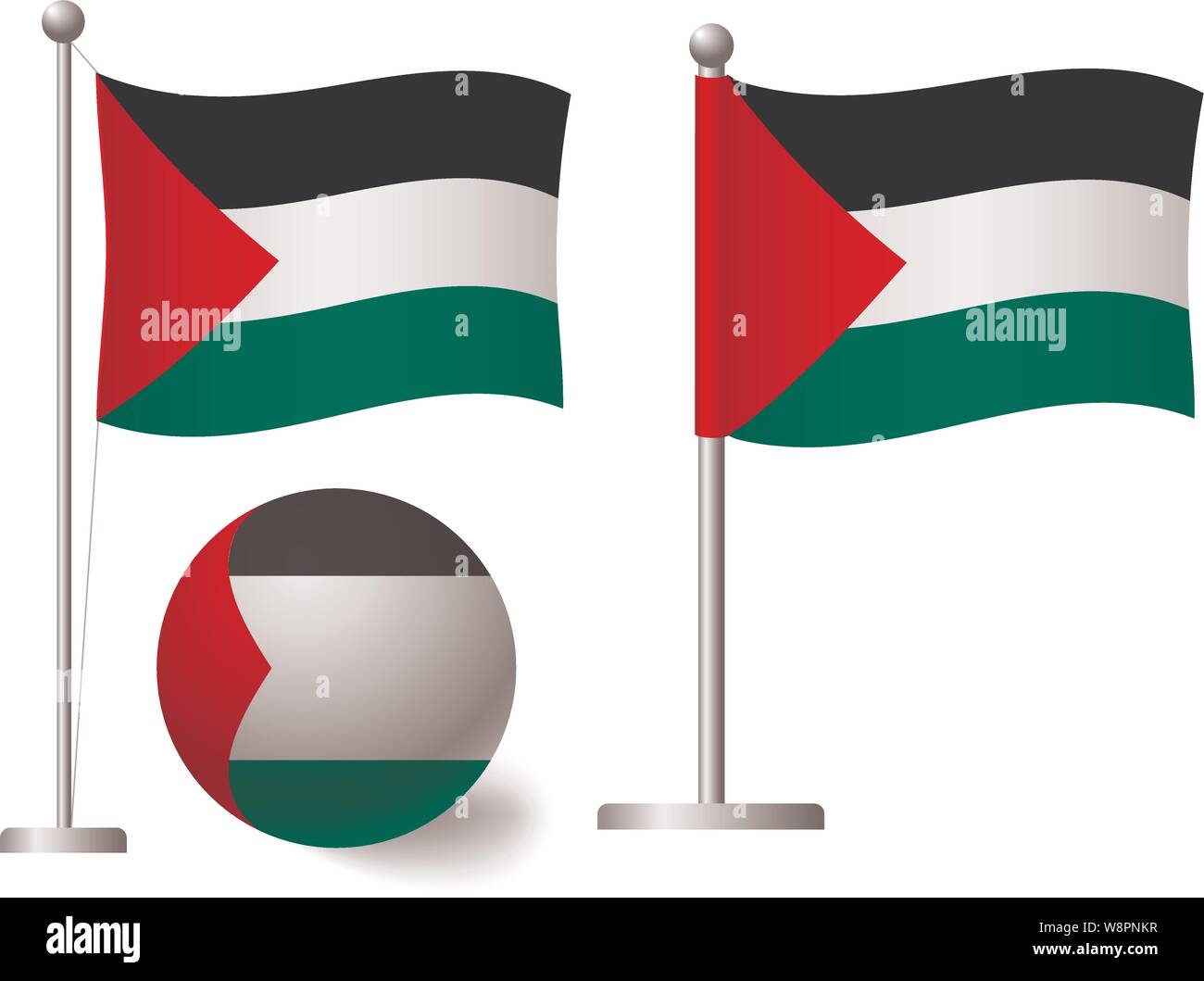 Palestine flag pole Stock Vector Images - Alamy