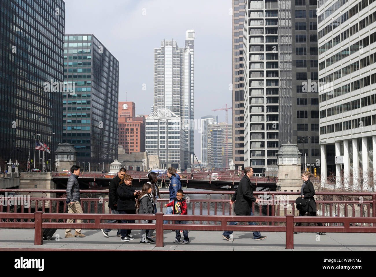 Jackson Boulevard Bridge scene. Chicago, Illinois Stock Photo - Alamy