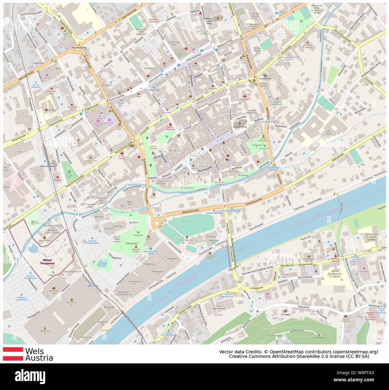 Map of linz Cut Out Stock Images & Pictures - Alamy