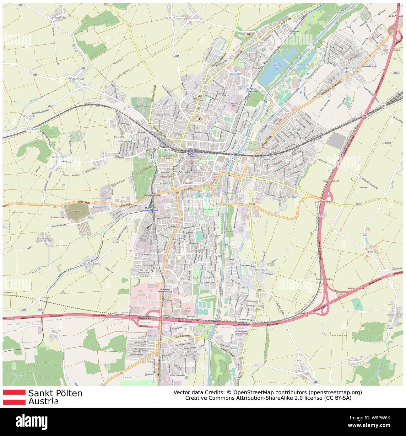 Map Of Sankt Polten High Resolution Stock Photography and Images - Alamy