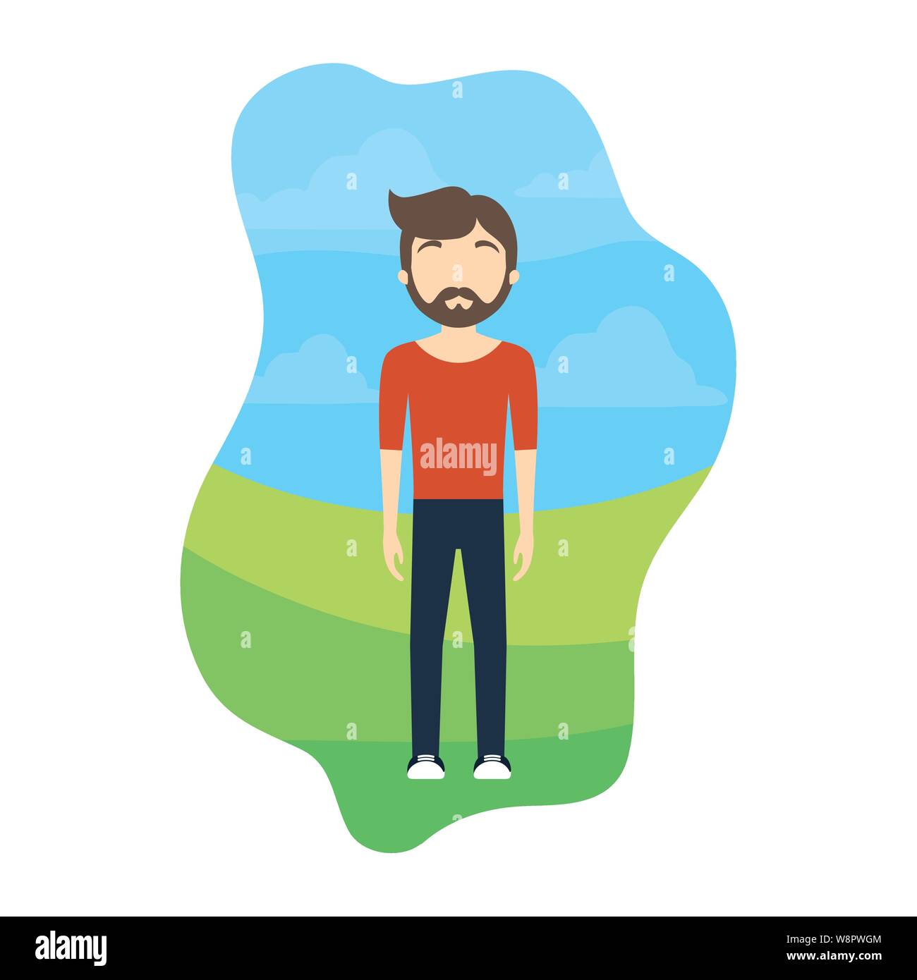 Man presenting frame Stock Vector Images - Alamy