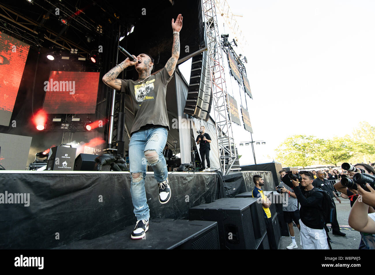American rapper Lil Skies performing at Breakout Festival day 1 at the ...