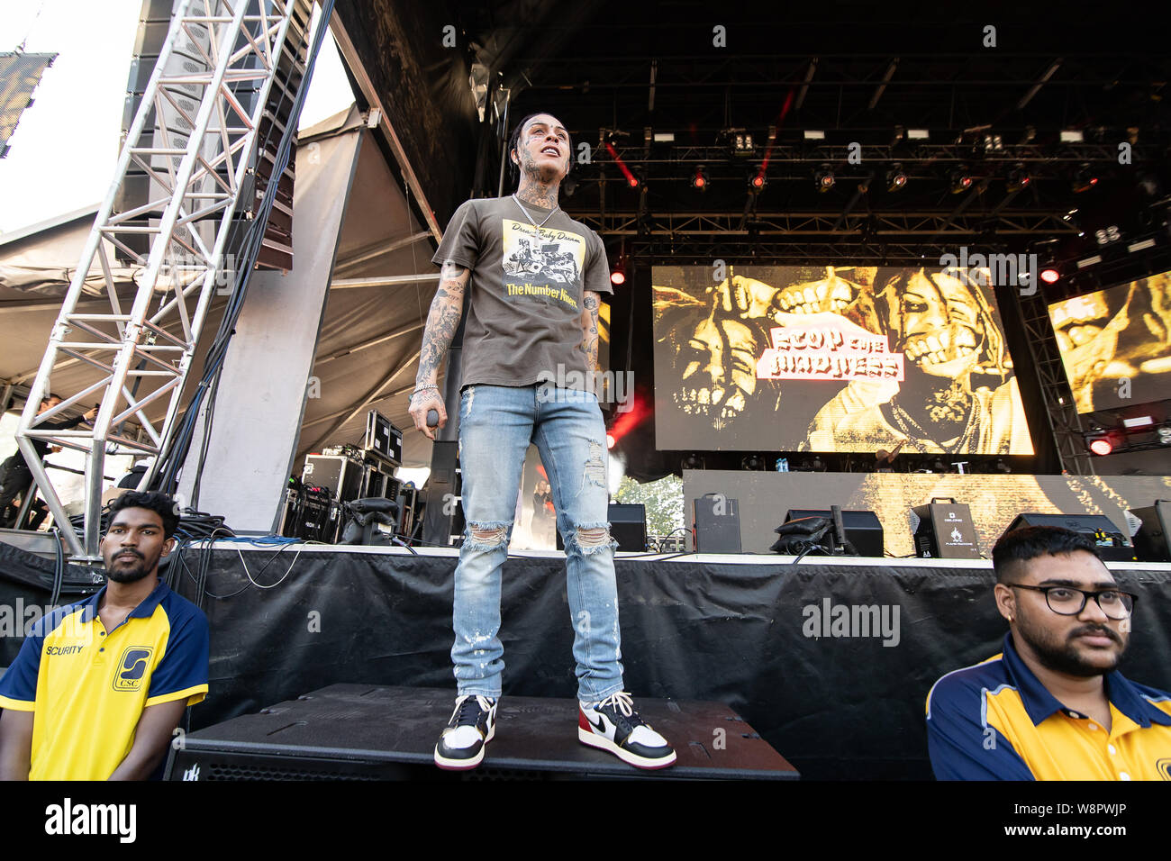 American rapper Lil Skies performing at Breakout Festival day 1 at the ...
