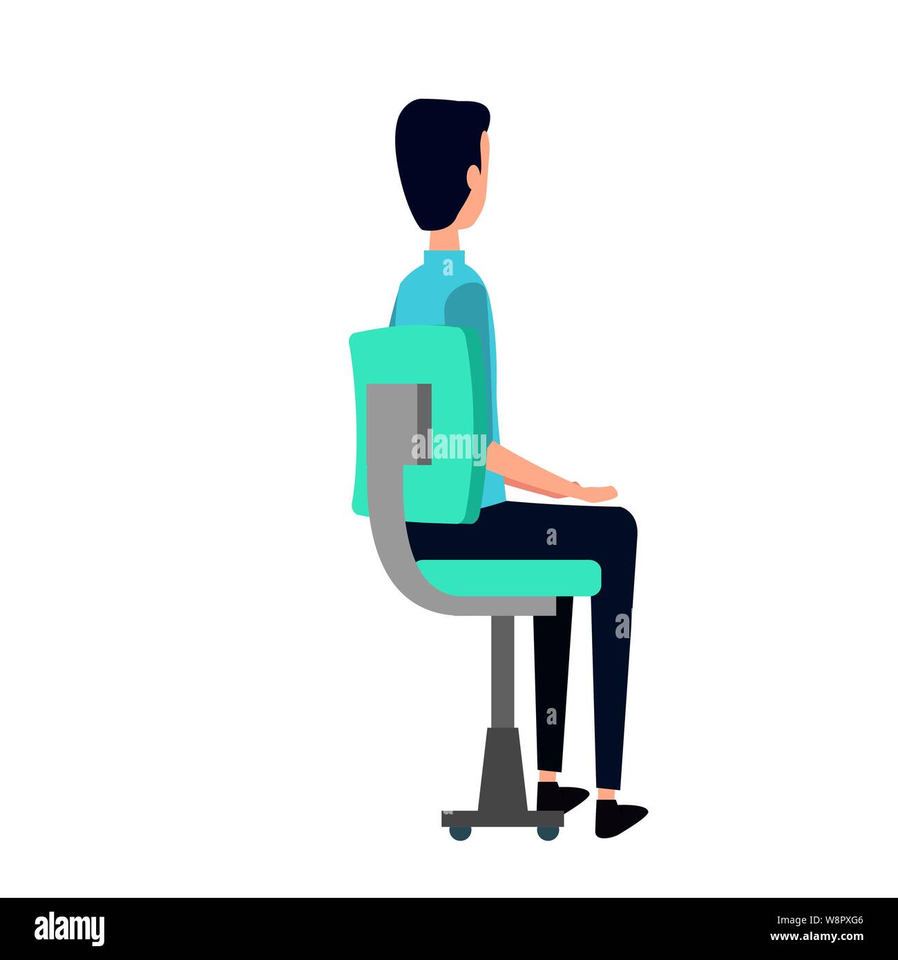 elegant businessman worker seated in office chair Stock Vector Image ...
