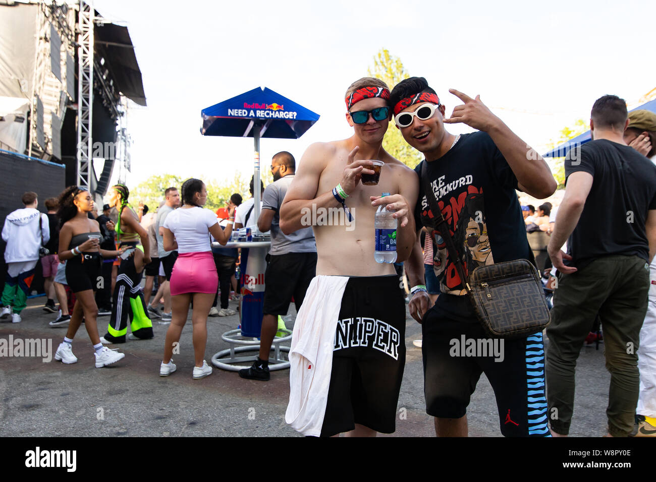 Excited festival goers at Breakout Festival at the PNE Amphitheatre in Vancouver, BC on June ...