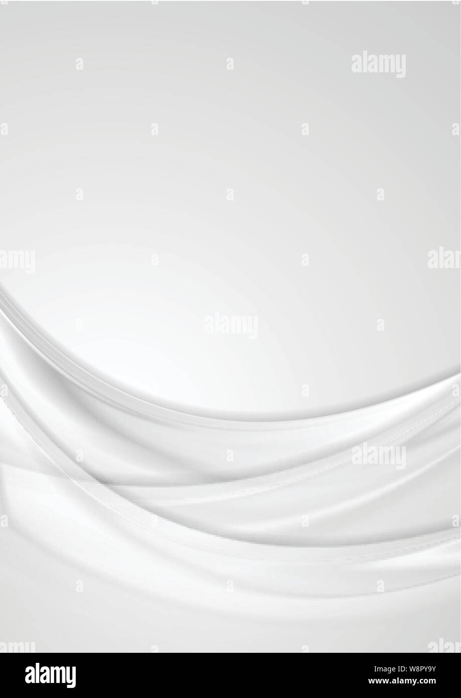 Grey smooth waves abstract modern vector flyer background Stock Vector ...