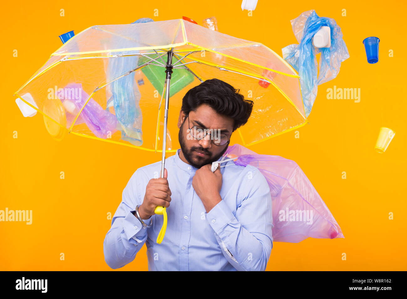 Environmental pollution, plastic recycling problem and ecology problem ...