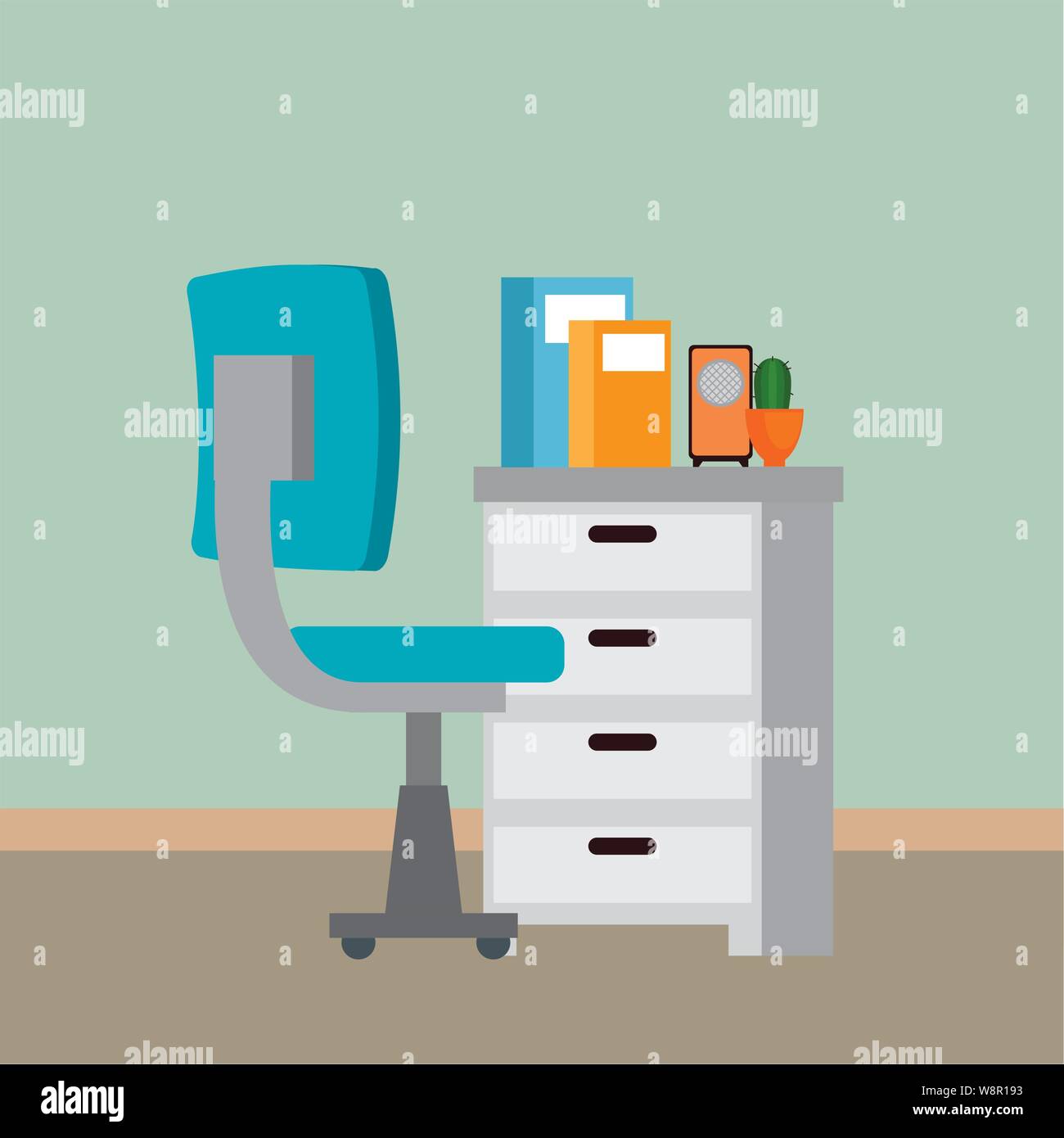 office work place scene icons Stock Vector Image & Art - Alamy