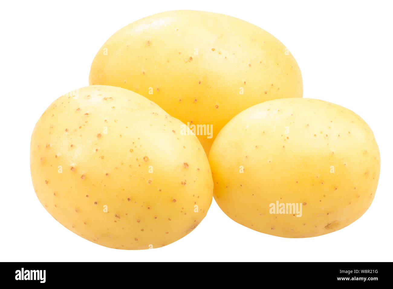 Potatoes (Solanum tuberosum) tubers, group of three, isolated Stock ...