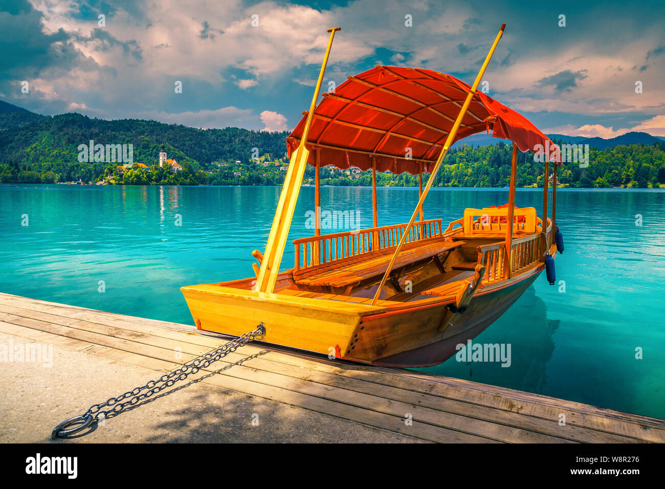 Traditional pletna boat hi-res stock photography and images - Alamy