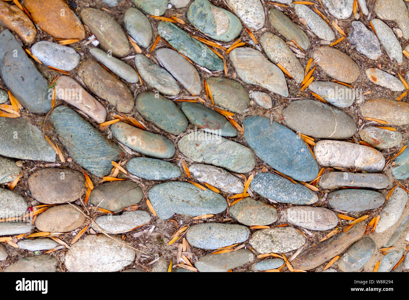 Natural background with sea stones. Colorful round colorful sea stones ...
