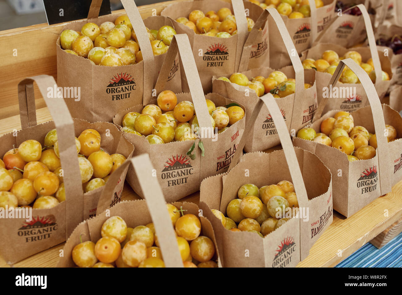 Boulder, Colorado - August 10th, 2019: Brown bags of organic Shiro ...