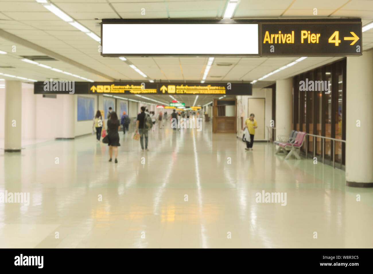 blank advertising billboard at airport background large LCD ...
