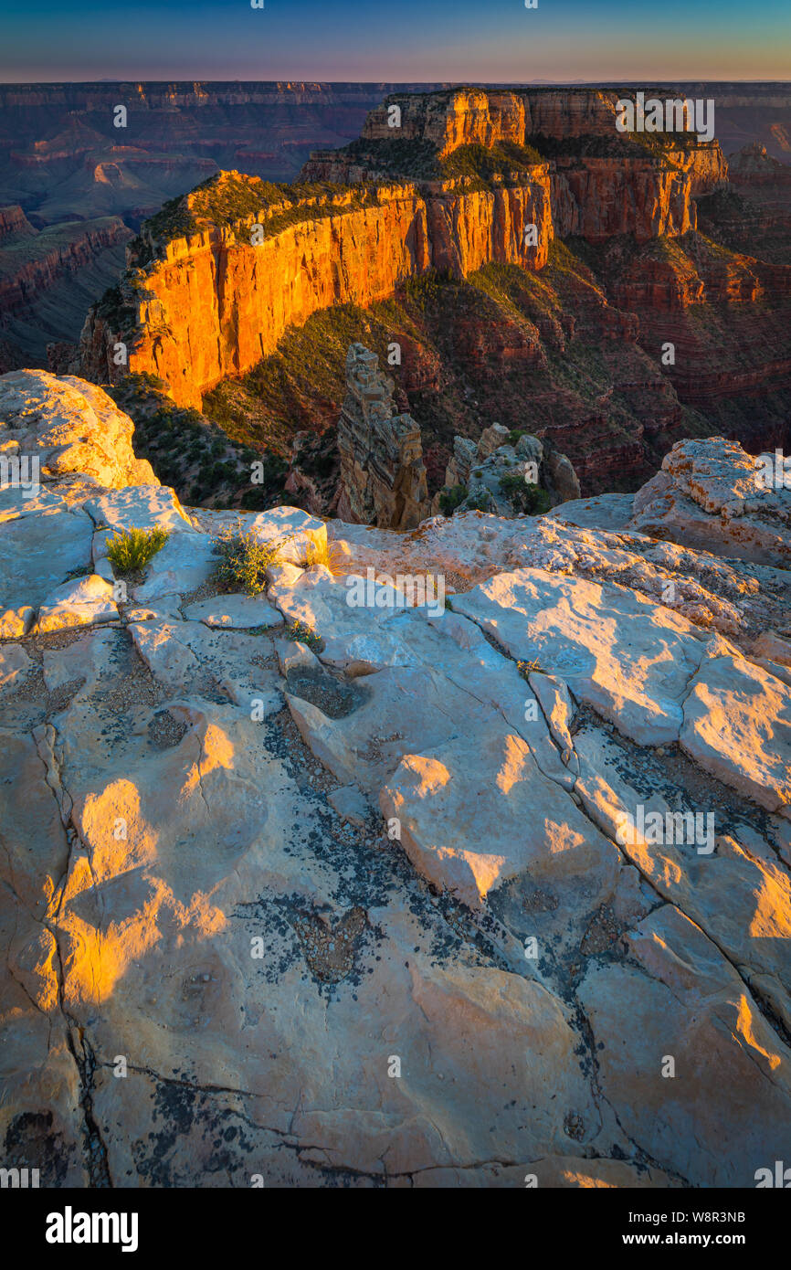 Sunset at Cape Royal on the North Rim of the Grand Canyon National Park ...