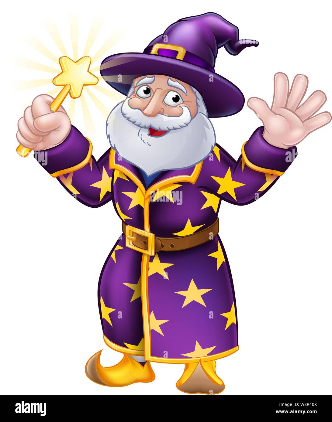 Drawing cute friendly old wizard Stock Vector Images - Alamy