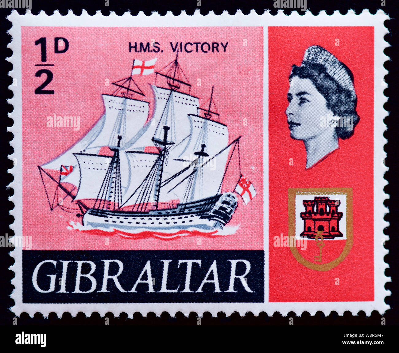 Gibraltar Postage Stamp - HMS Victory Stock Photo - Alamy